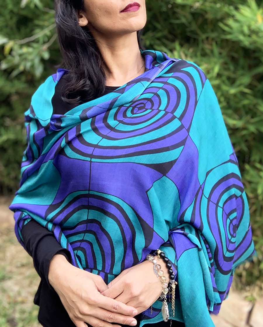 Evolve Your Style & Self: Playful Blue & Indigo Scarf – LOVELEEN